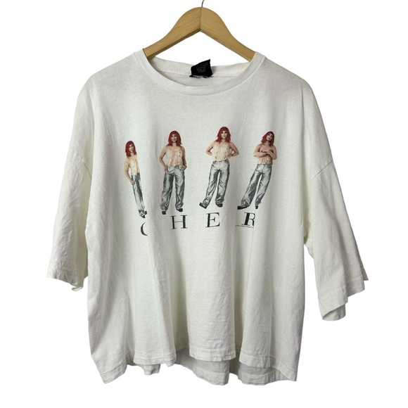 giant | Tops | Vintage 9s Cher Giant Crop Boxy Top Graphic Tee T Shirt ...